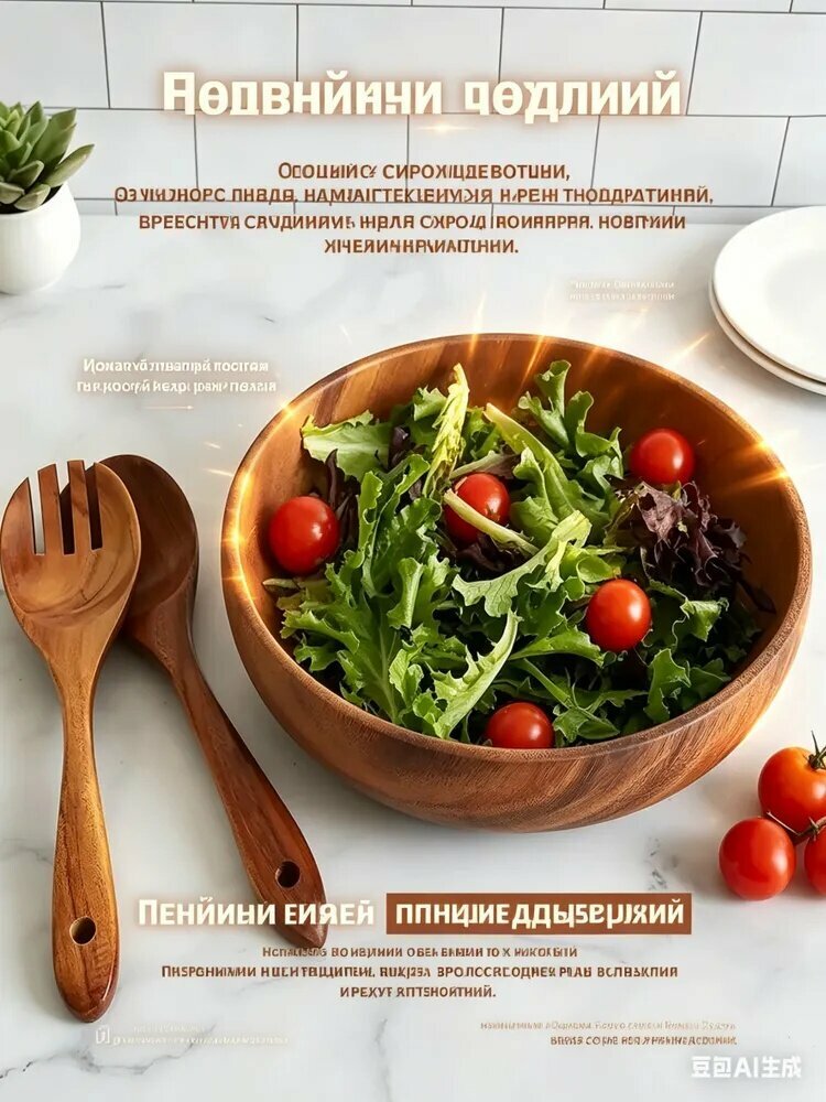 Салатник 1600 мл 3 шт коричневый