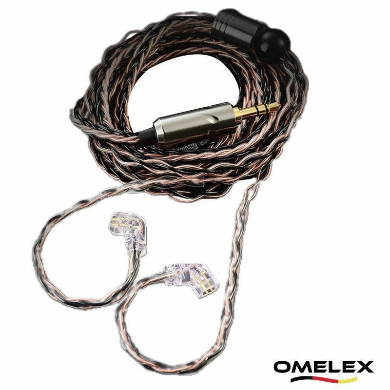 QKZ T1 8-ядерный TC Посеребренный кабель для наушников Hifi Кабель для гарнитуры 2pin 0,75 мм, для KZ-ZX/ZXT/AK6 Pro