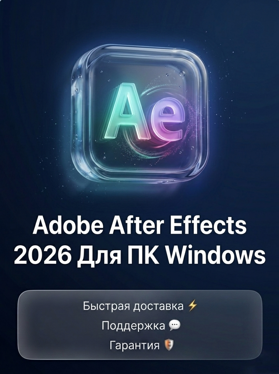 Adobe After Effects 2026 для ПК Windows | Видеоредактор | Бессрочный