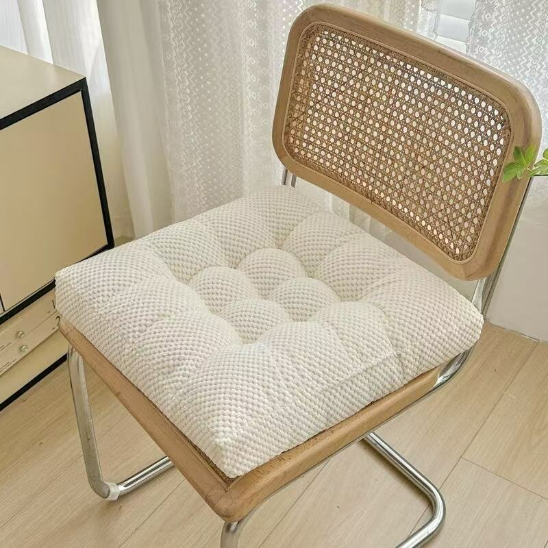 Белая подушка для стула 45×45 см, пуф-структура, для комфортного сидения на кухне, в офисе и гостиной