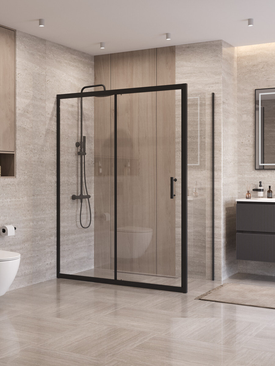 Душевой уголок BelBagno UNO-195-AH-1-140/80-C-NERO