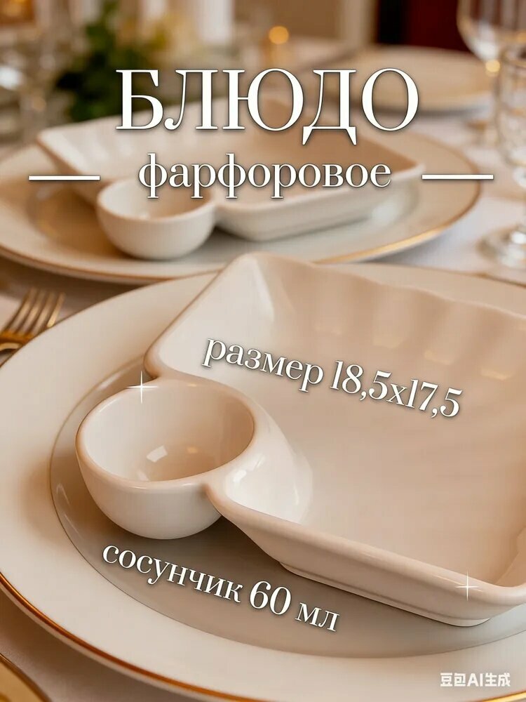 Блюдо сервировочное, 1 шт, Пластик Белый, диаметр 18.5 см