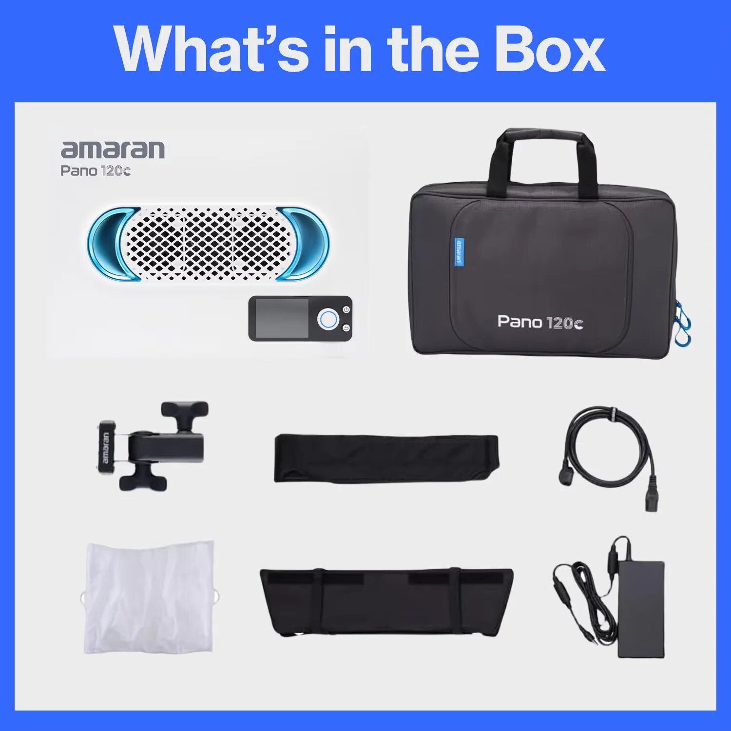 Amaran Pano 120c Kit 120W RGBWW светодиодная панель Видеосвет Осветление фотостудии для Съемки на открытом воздухе Записи Стриминга