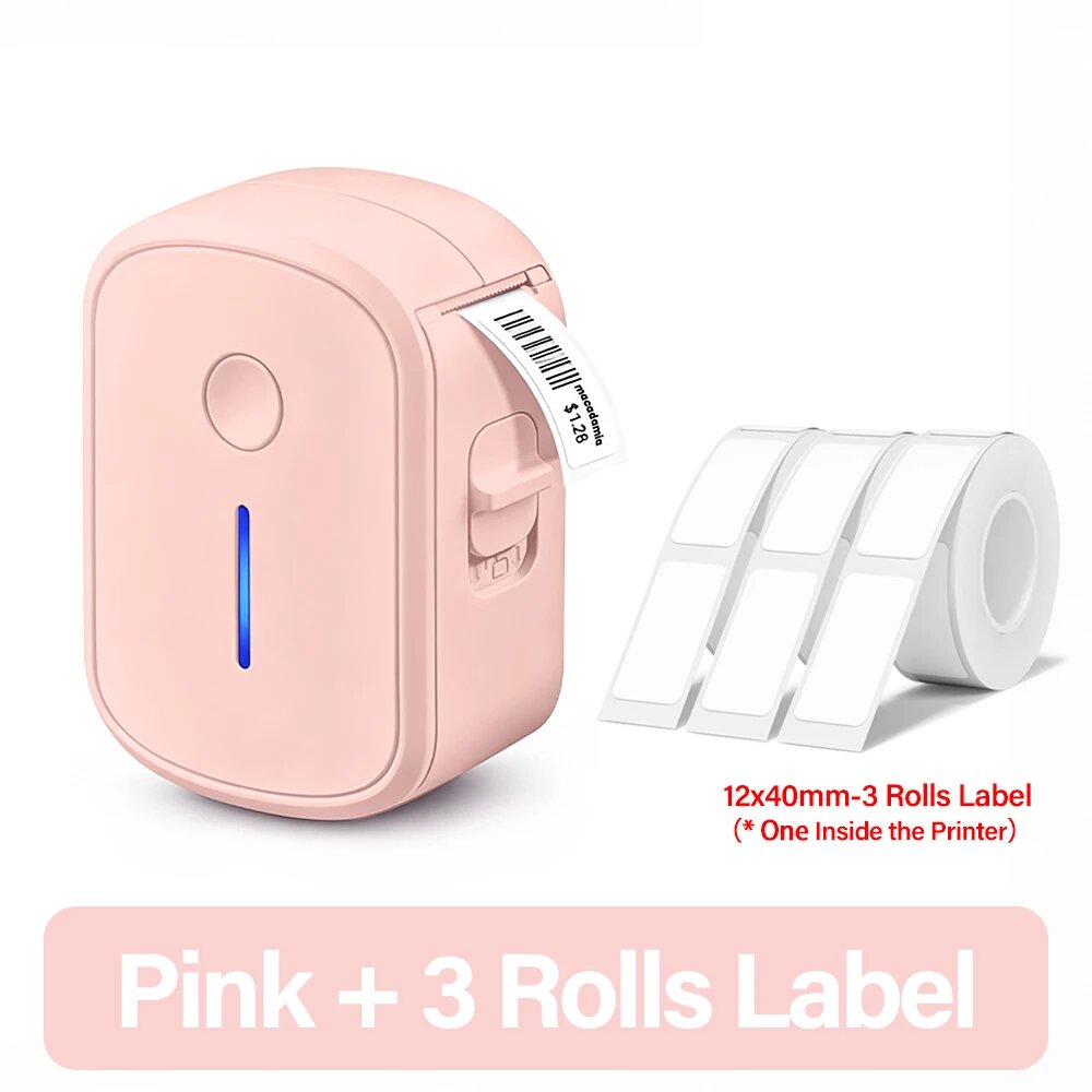 Marklife L1 Термопринтер для этикеток Pink And 3 Rolls