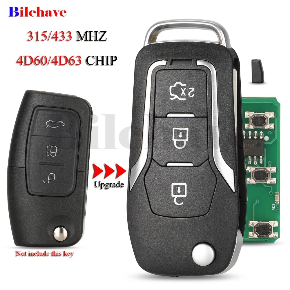 Ключ авто Ford Focus Mondeo Galaxy Fiesta 433 MHz, 4D60 Chip