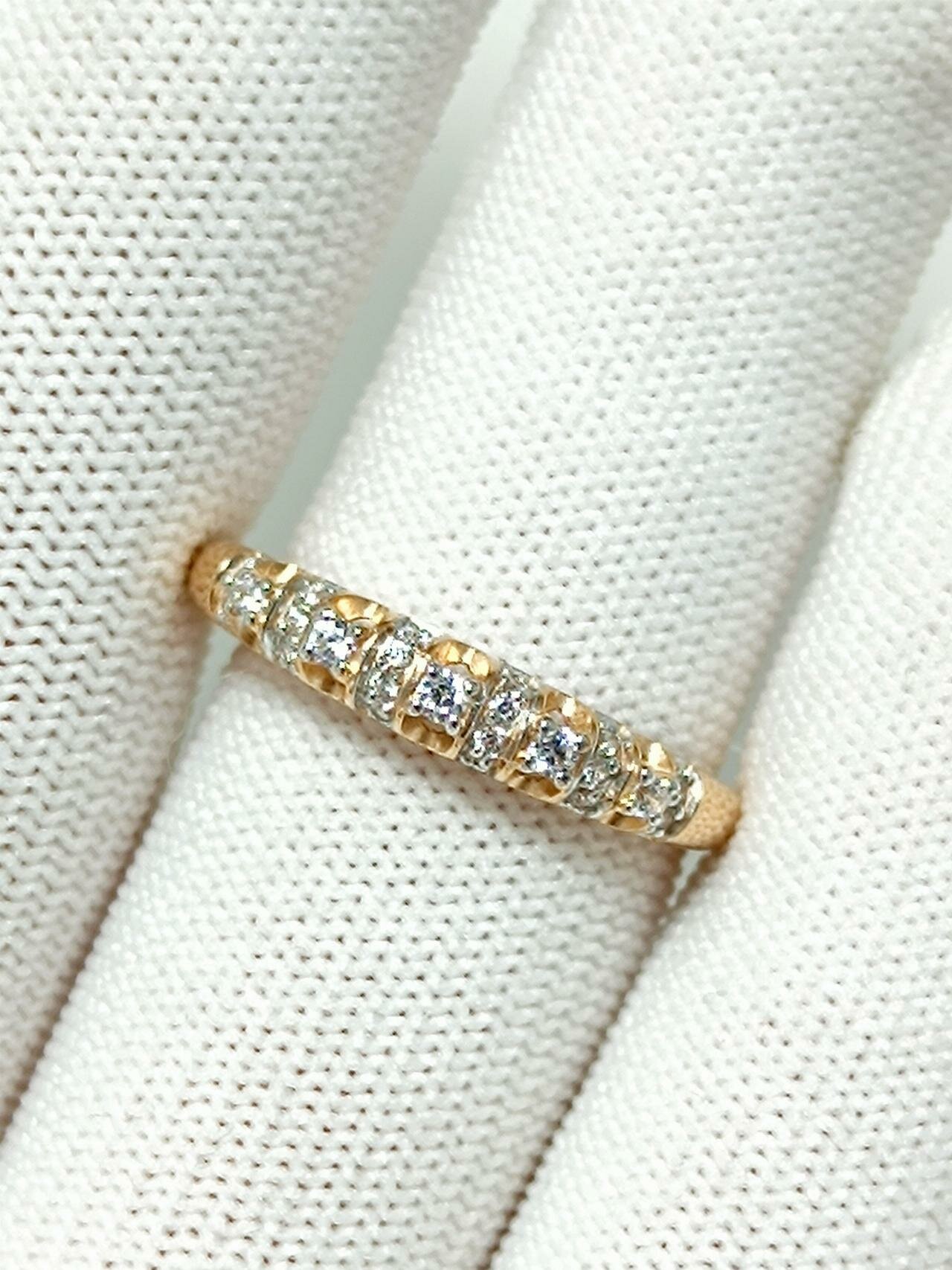 Кольцо дорожка, красное золото, 585 проба, фианит