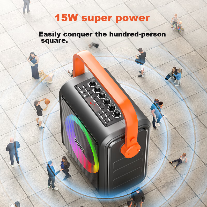 Newman K509 Wireless Bluetooth Speaker, Square Dance Speaker, Outdoor High-Volume Handheld Portable Subwoofer, Home Karaoke Music Player, WeChat Payment Speaker, Single Microphone