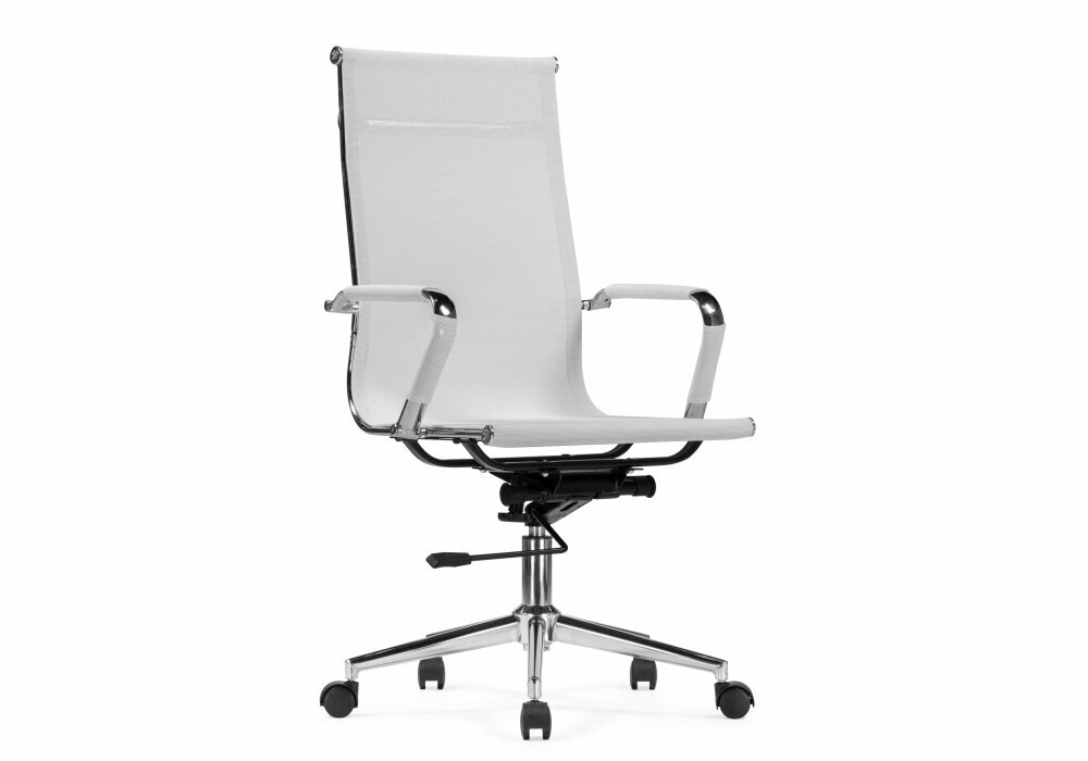Офисное кресло Reus Woodville белый, металл и экокожа, мягкое сиденье, с подлокотниками