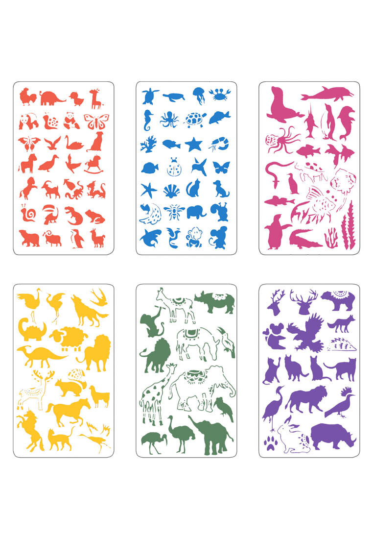Набор трафаретов Животный мир, OTOKODESIGN, пластик, белый, детский, 33-40016