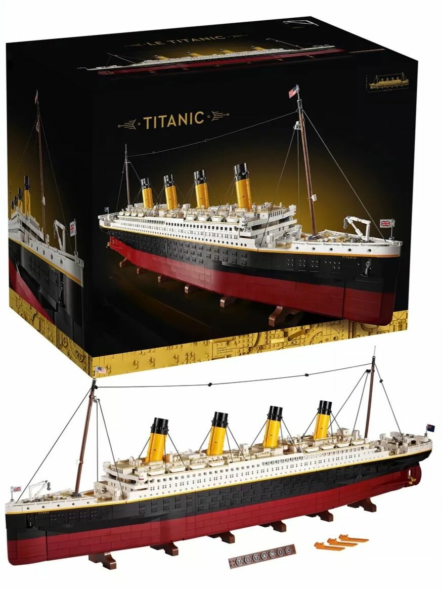 Конструктор icons Титаник, 9090 деталей, совместим с иконс Titanic 10294 Корабль
