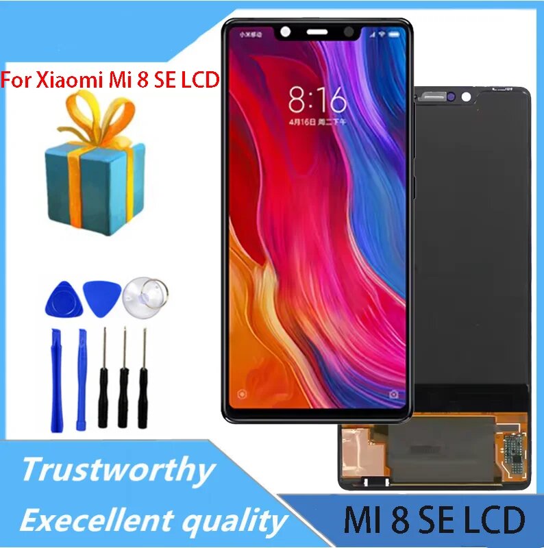 5,88-дюймовый AMOLED TFT-дисплей для MI 8 SE, ЖК-экран для Xiaomi Mi 8 SE, сенсорный экран, дигитайзер, комплект для замены