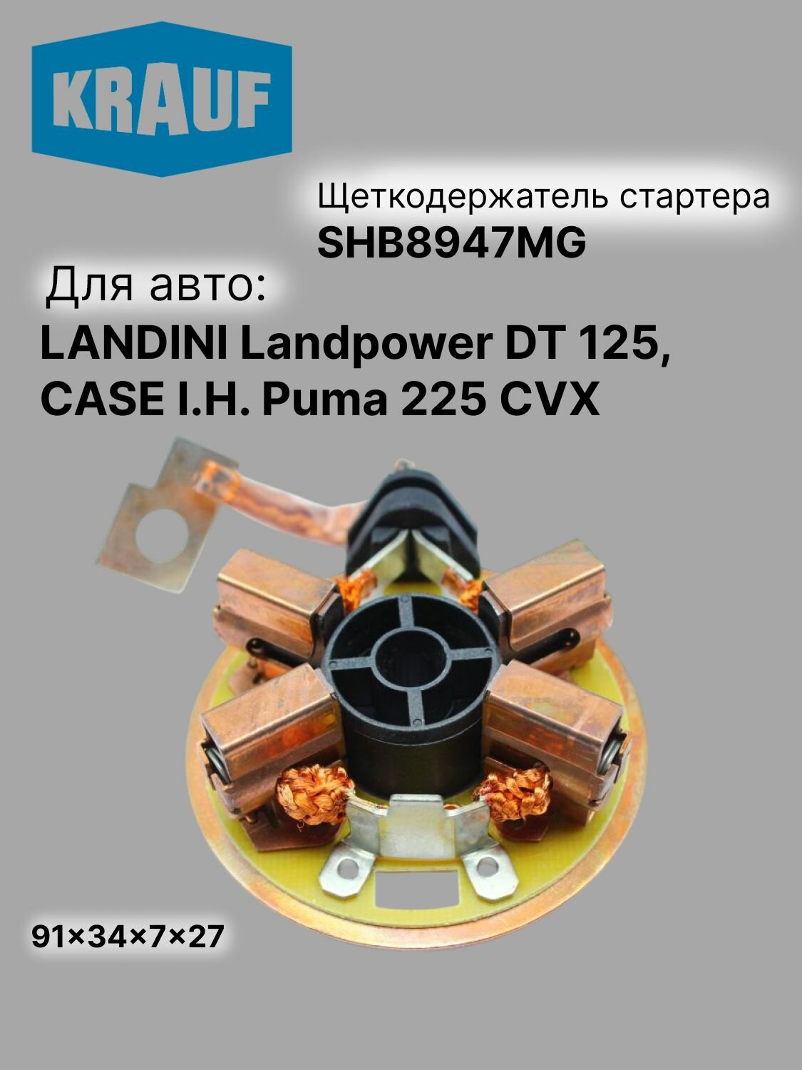 Щеткодержатель стартера LANDINI Landpower DT 125, CASE I.H. Puma 225 CVX (SHB8947MG)