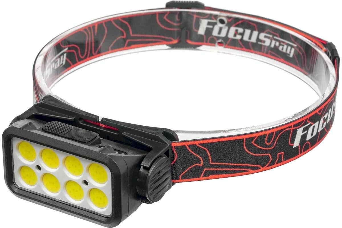 Фонарь налобный Focusray 1301 8LED 3W аккумулятор 1,2Ah 5 режимов 890125