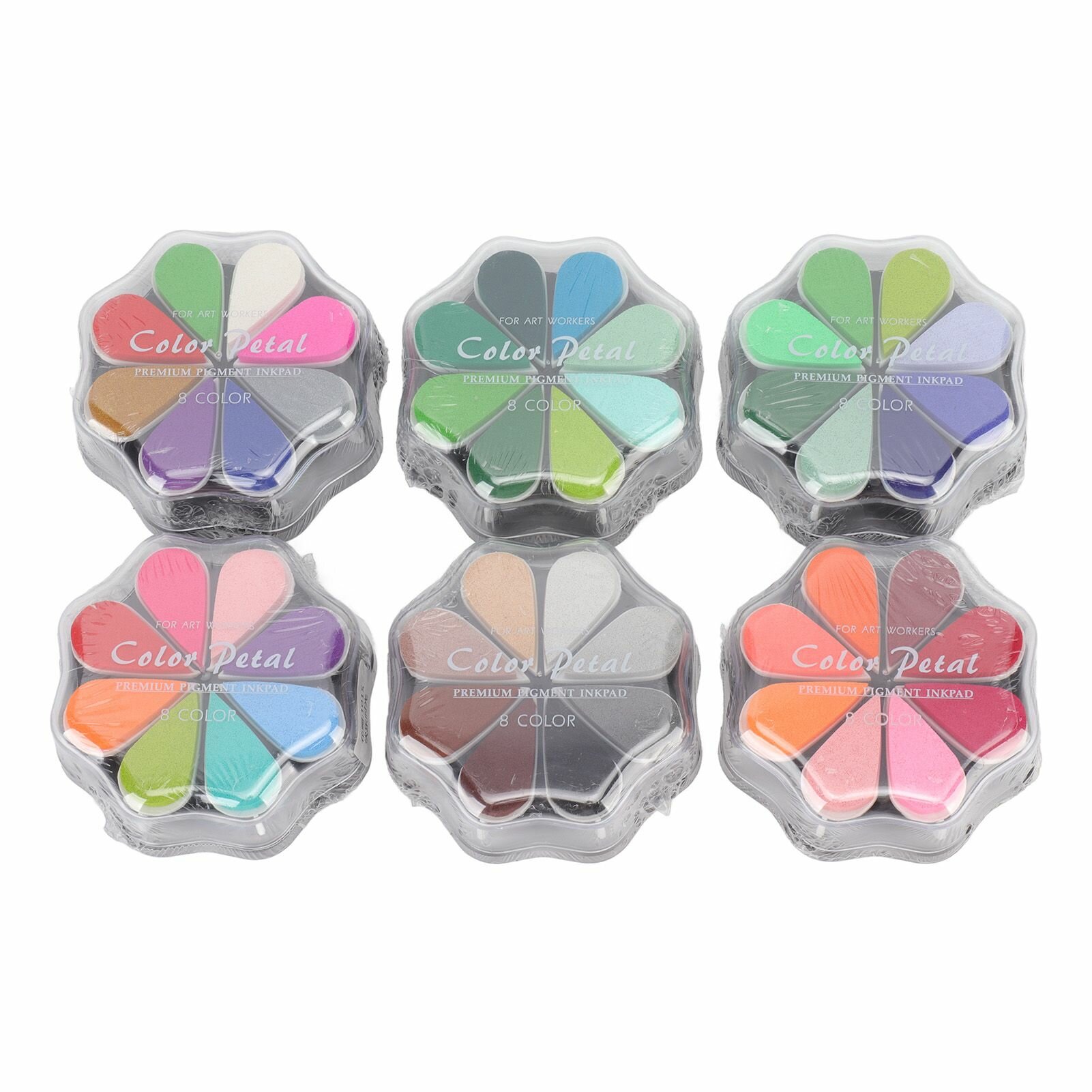 6 шт. моющиеся чернильные подушечки в форме лепестков 48 металлических цветов DIY резиновый коврик для штампов для собак детский след отпечатков пальцев