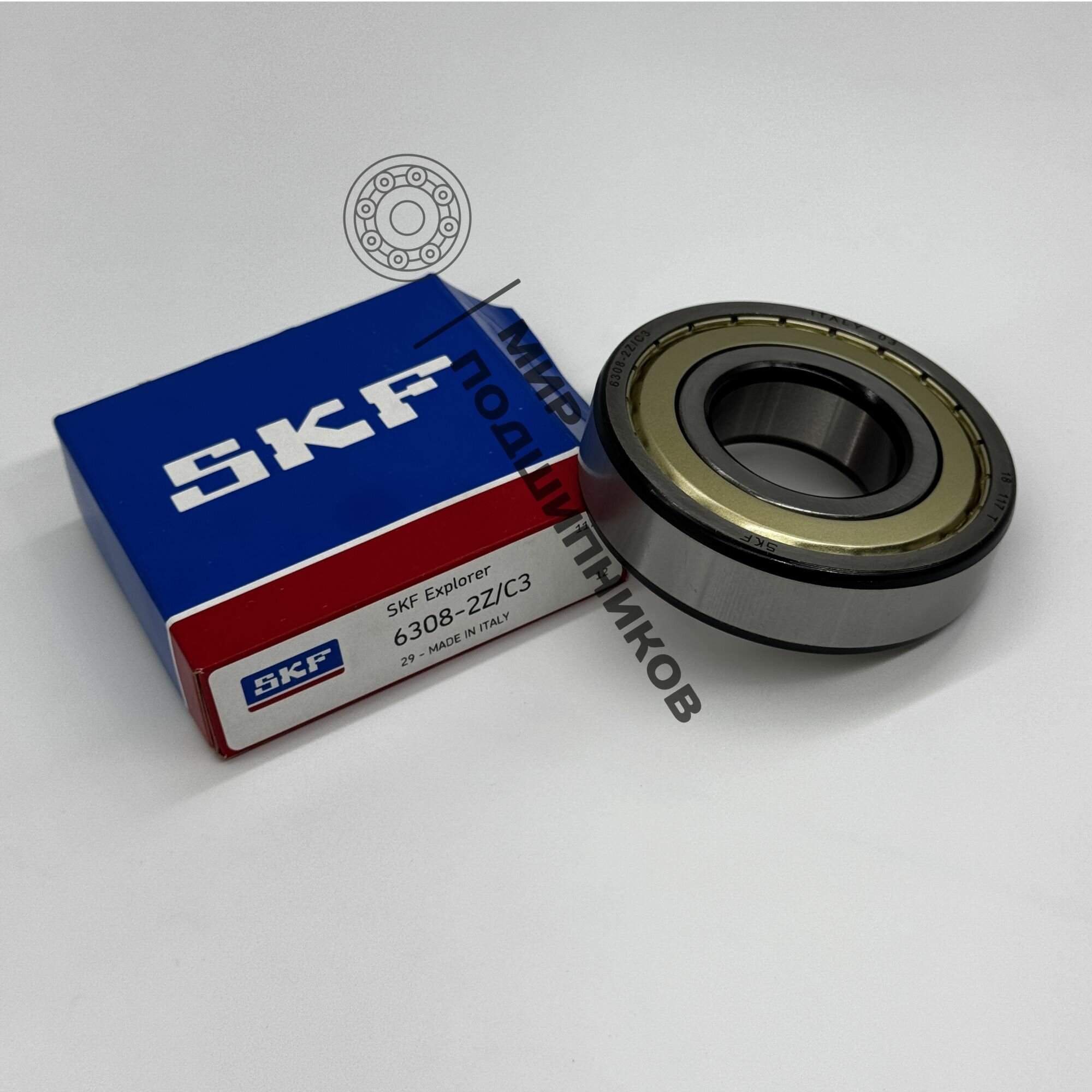 Подшипник SKF 6308-2Z/C3 (80308) 40х90х23 шариковый однорядный на вал 40 мм, закрытый, увеличен тепловой зазор