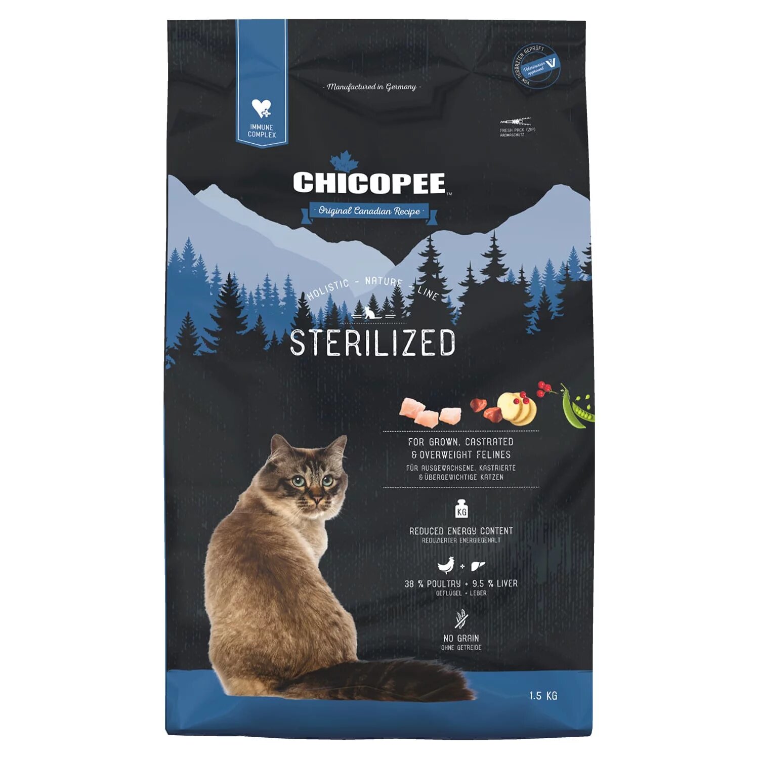 Сухой корм для стерилизованных кошек Chicopee HNL Cat Sterilized 1,5кг