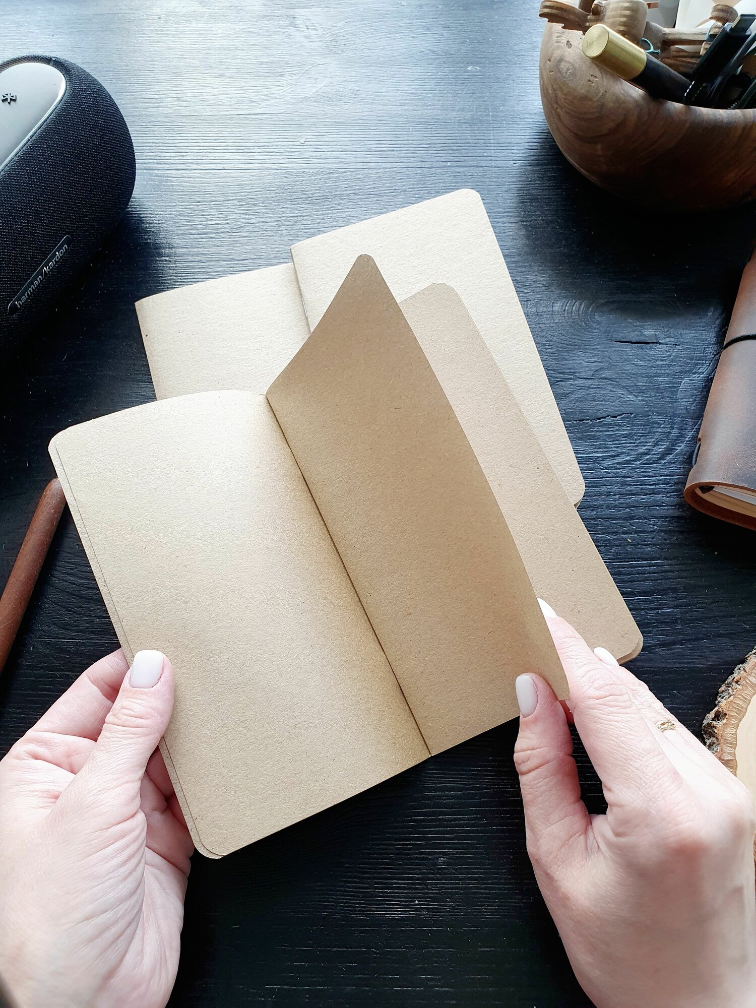 Сменные блокноты формата Midori Personal (9,5х17см) без разлиновки, запасные тетради 3 штуки по 30 листов