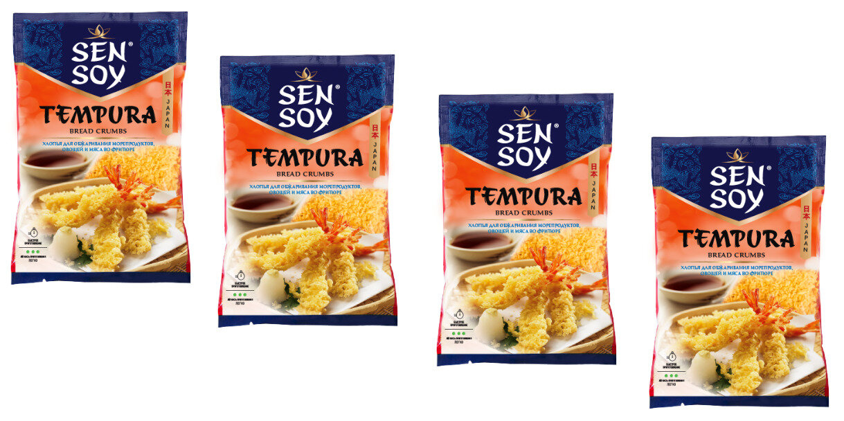Sen Soy Premium Японские панировочные хлопья Темпура набор из 4 шт. по 100 гр.