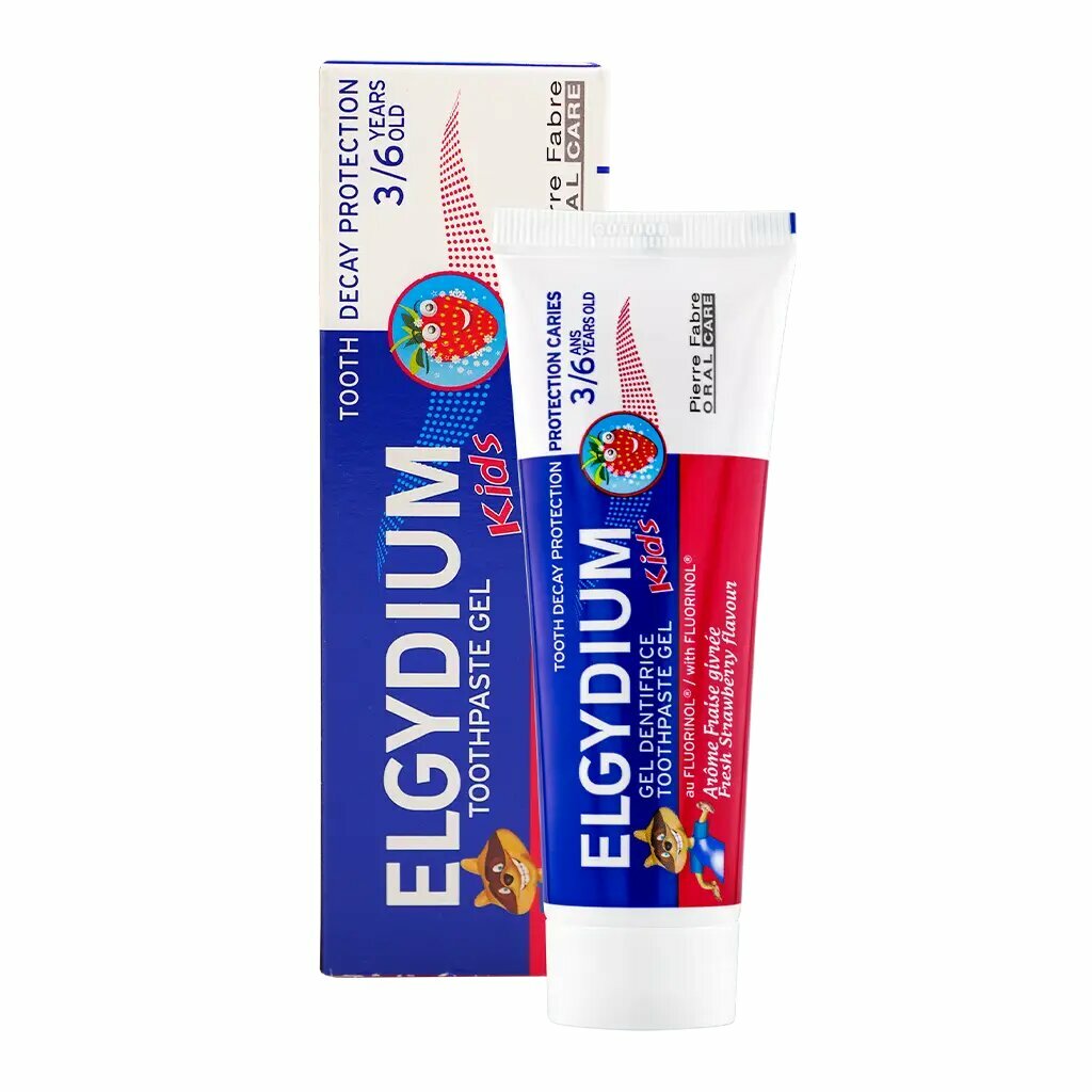 Эльгидиум / Elgydium Зубная паста-гель Kids Fresh Strawberry flavour для детей защита от кариеса со вкусом свежей клубники 3-6 лет 50 мл 1 шт