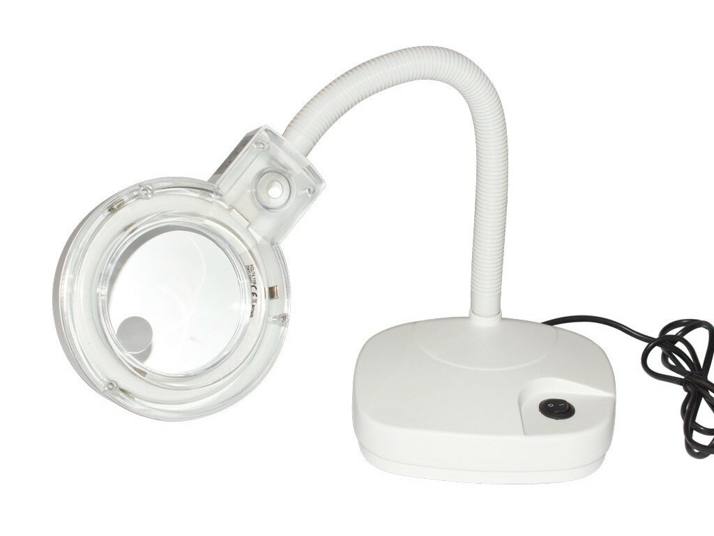 Настольная лупа с люминесцентной подсветкой 8611-D, Увеличение: 3–8x, 1100 Люкс, 11 вт.