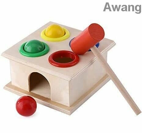 Развивающая игрушка для малышей от 1 года Стучалка - Сортер деревянный - игрушки Монтессори "Цветные шарики"