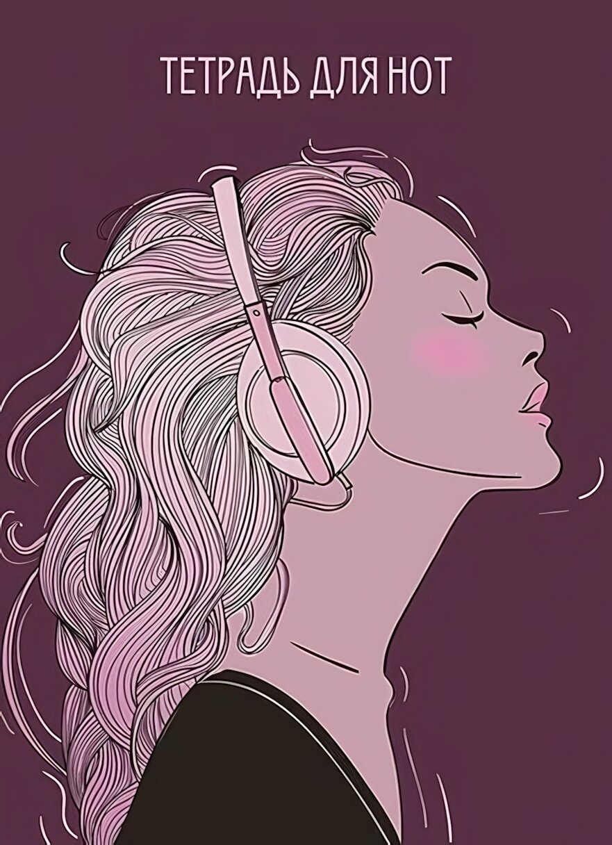 Тетрадь для нот 16л. А4 офсет, белая бумага, скобка, Апплика