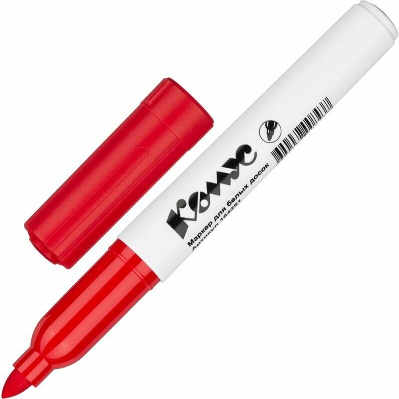 Маркер для белых досок Комус BY2304 красный (толщина линии 2-5 мм) круглый наконечник