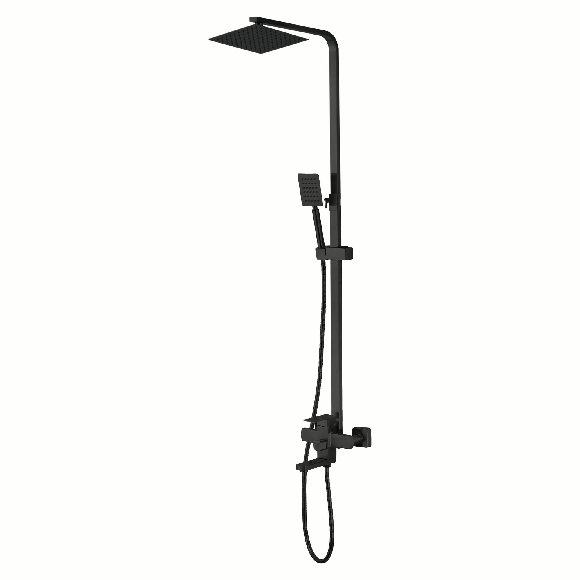 Душевой комплект с тропическим душем и смесителем, черный нержавеющая сталь Haiba HB23803-7