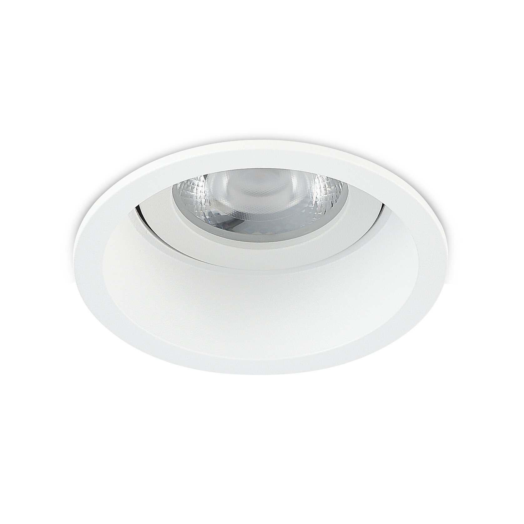 Donolux LED, Basis, св-к встраиваемый поворотный, 7Вт, 3000К, 670Лм, 50°, D84*H54мм, IP20, PF 0,9, Ra90, диммируемый Triac, белый RAL9003, источник п