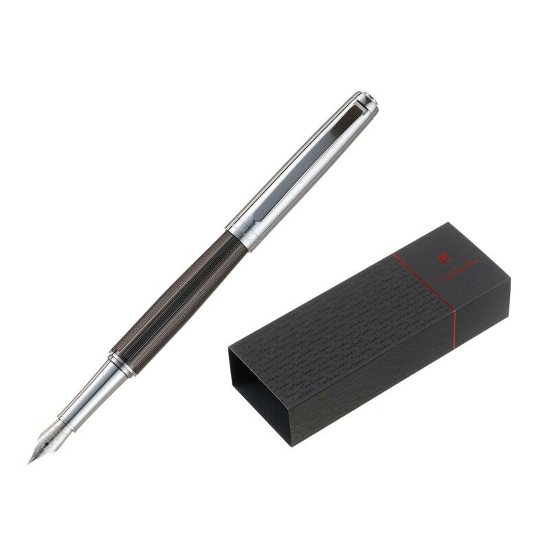 Ручка перьевая Pierre Cardin LEO серебристый/черный, в коробке PC0650FP