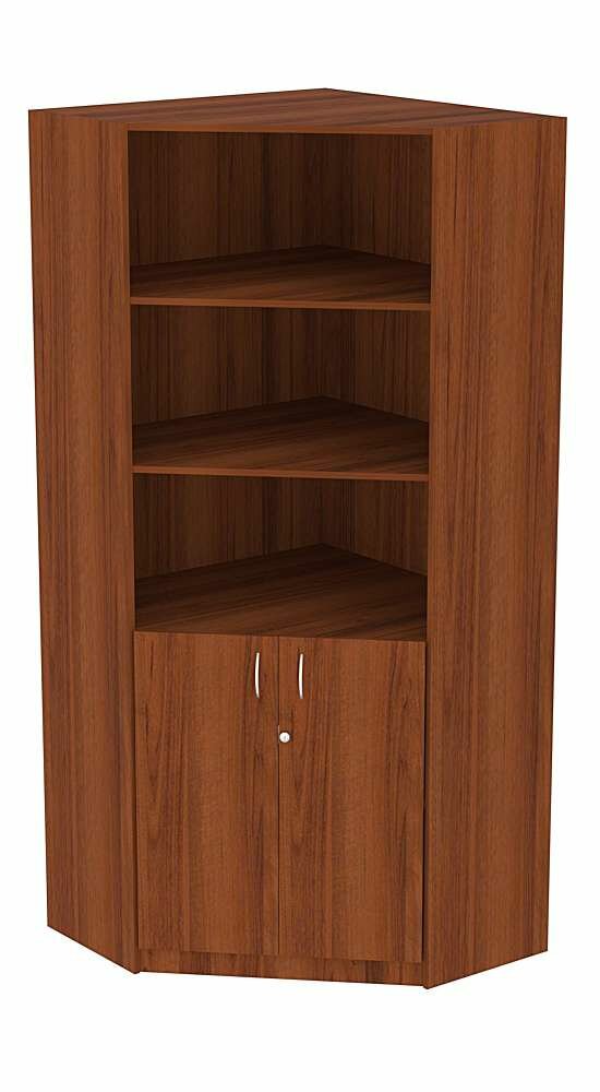 Стеллаж угловой из ДСП серии Эконом №5-4 (торец 400 мм) с дверками 810 мм, Орех