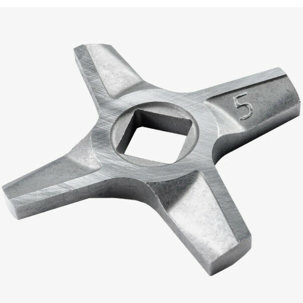 Нож для мясорубки Zelmer/Philips/Bosch, двухсторонний, D=47,3 мм, четырехгранник, отверстие 9 мм, посадка 5 мм.