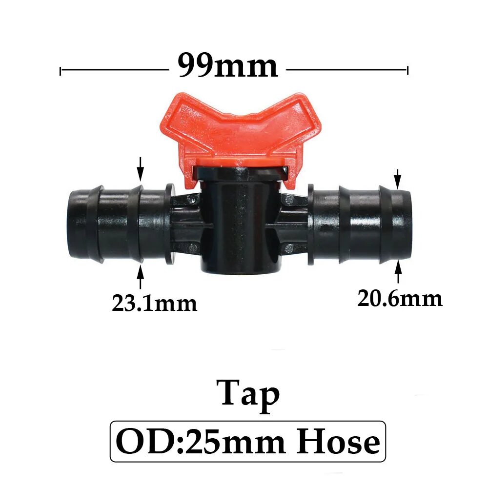 Миниатюрные пластиковые запорные соединительные клапаны для шланга 4/7 8/11 10/16/20/25 мм, переходник для садовой ирригационной трубы, зазубристый