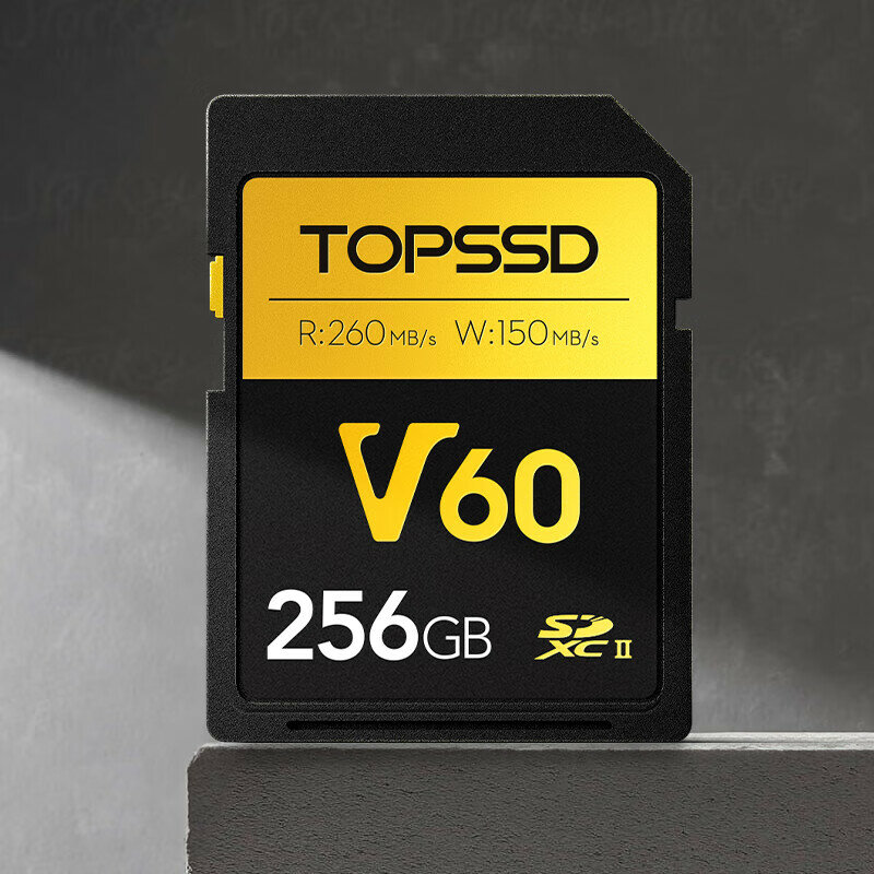 TOPSSD V60 UHS-II SD-карта 256 ГБ Двухъядерная 2-го поколения Высокая скорость для профессиональной съемки