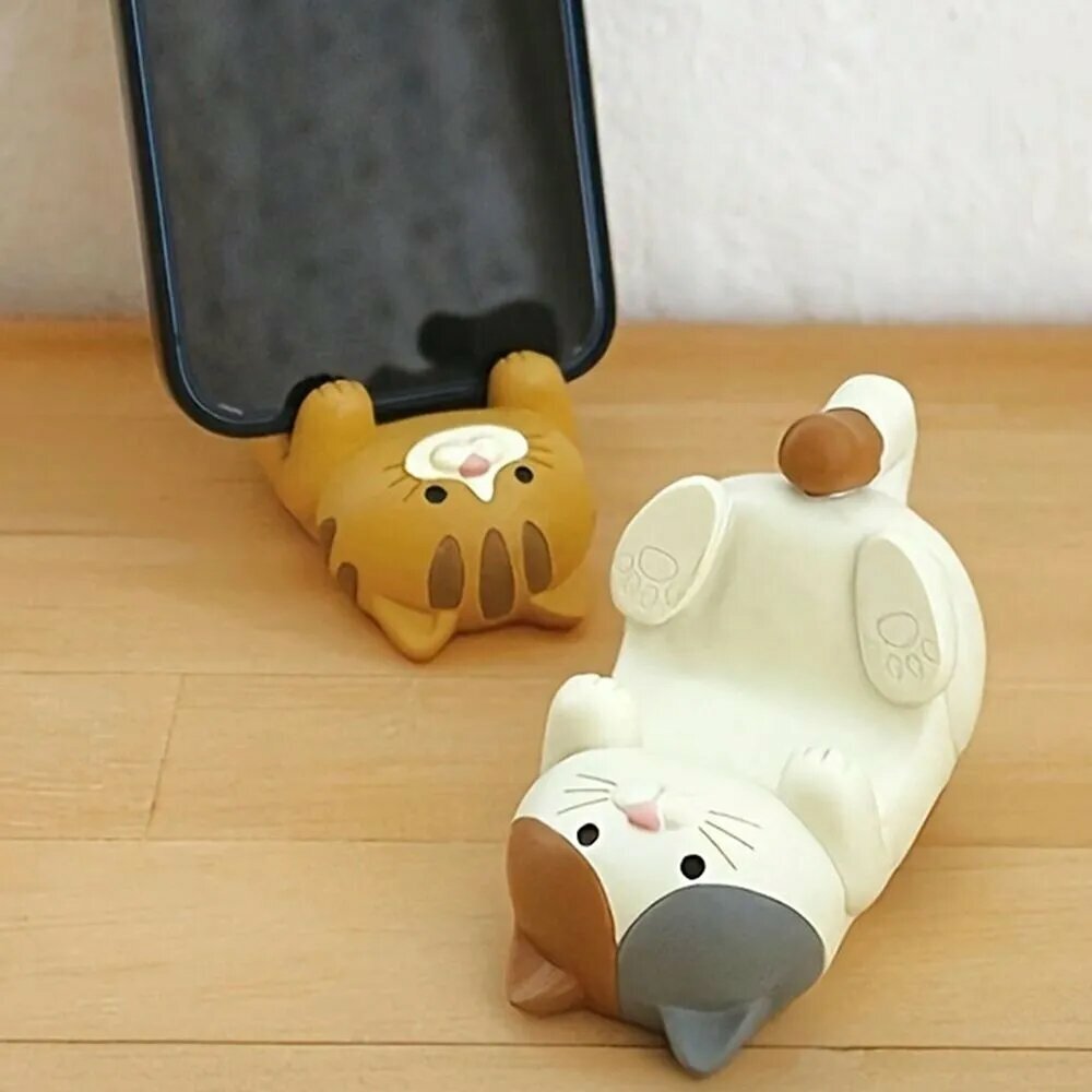 Цветочный кот, желтый кот, в общей сложности 2 держателя для мобильных телефонов