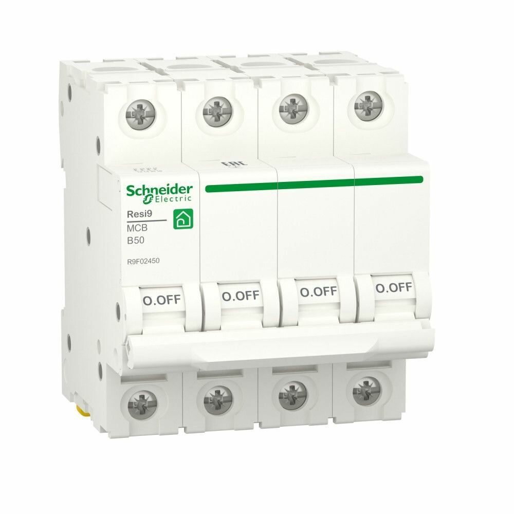 RESI9 Автоматический выключатель (АВ) B 50А 4P 6000A, Schneider Electric, R9F02450
