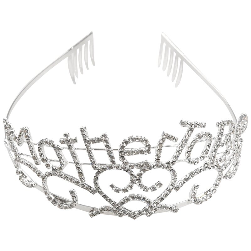 Металлическая серебряная тиара в форме сердца с блестящими стразами для будущей будущей мамы, аксессуар для душа