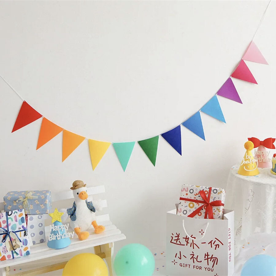 Украшение вымпелом "Флаг на день рождения", войлок, цвет