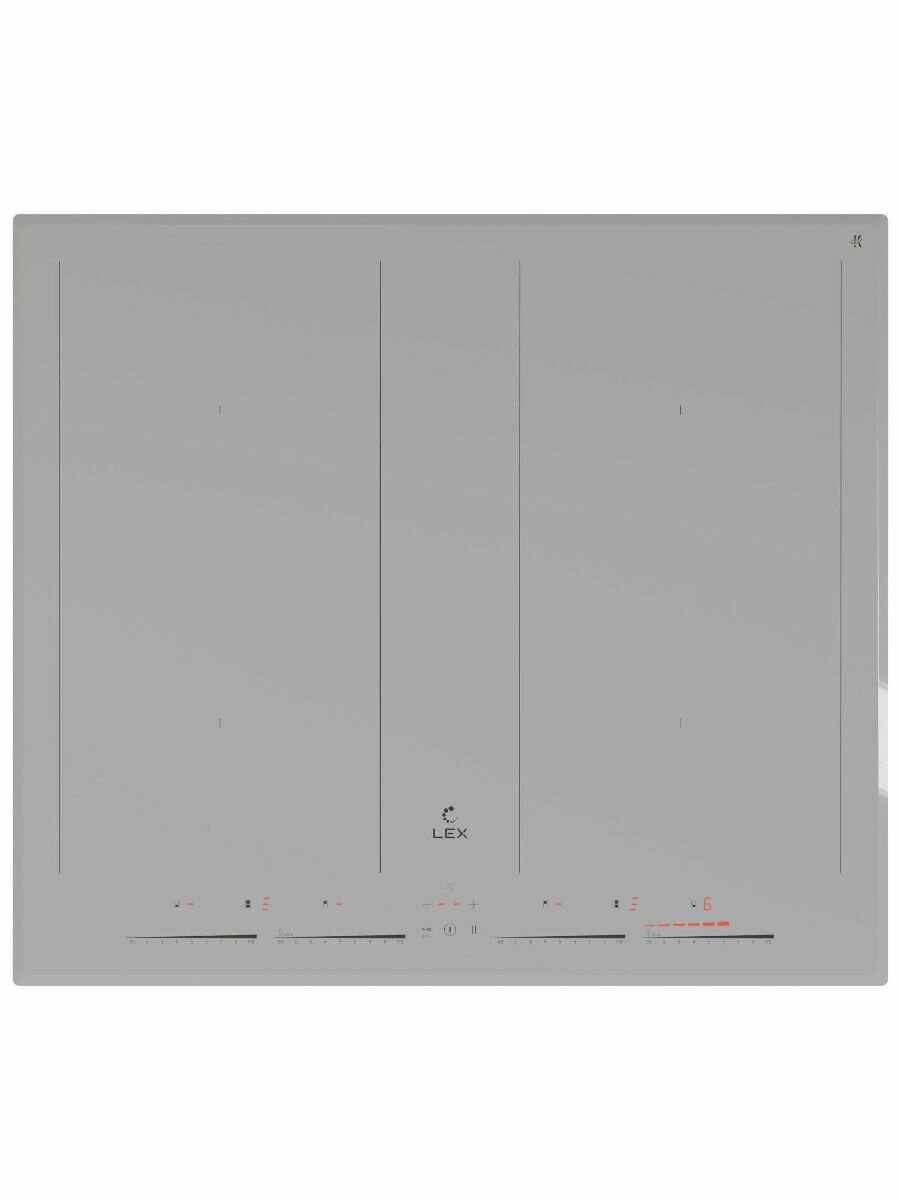 Варочная поверхность индукционная Lex EVI 641С GR, серый, 7000 Вт, распознавание наличия посуды, защита от перегрева, таймер