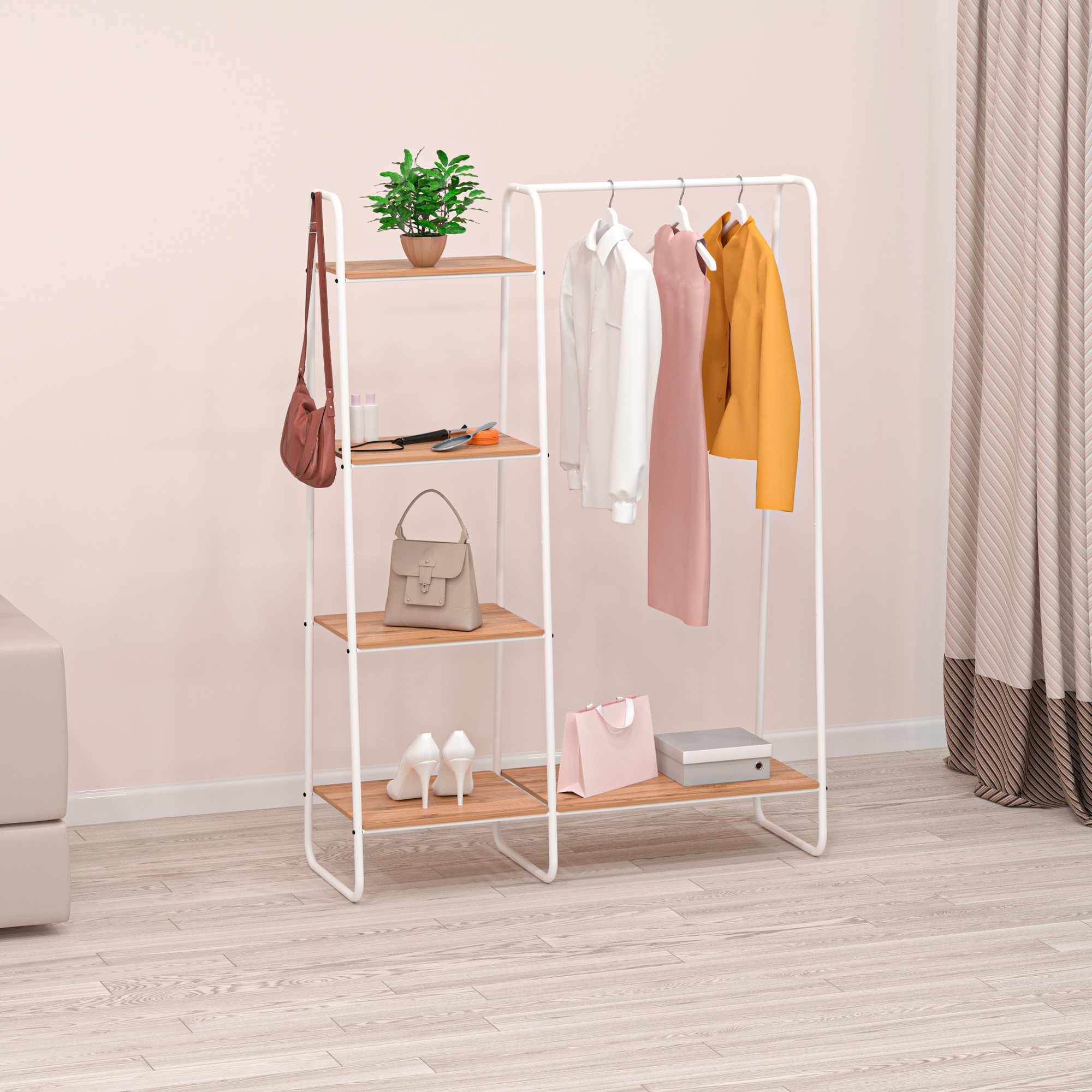 Гардеробная система с полками скандинавия 1 (белый)