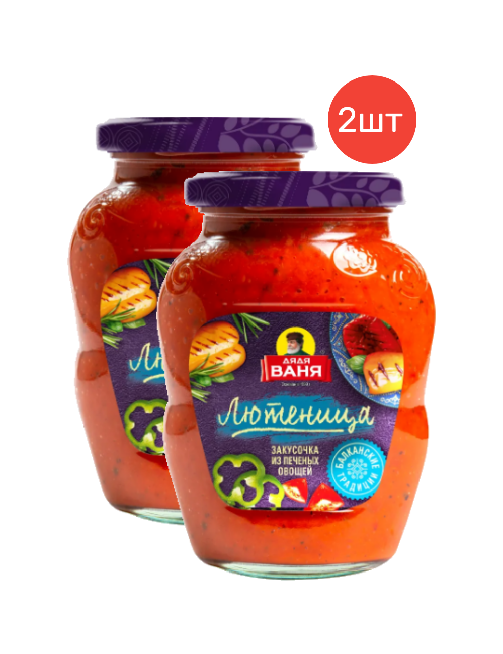 Закусочка Дядя Ваня Лютеница, 370 г х 2 шт