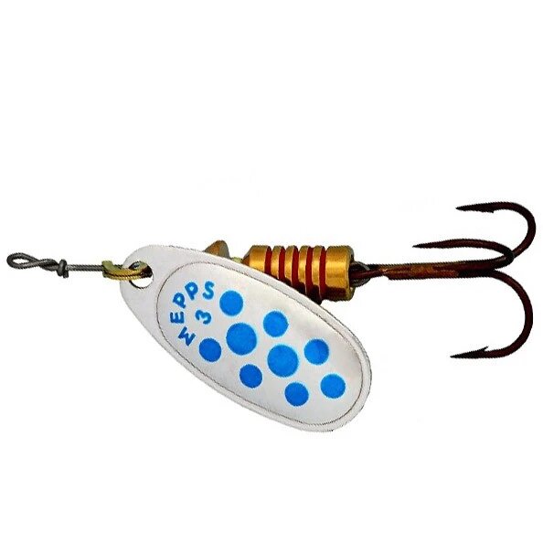 Вращающаяся Блесна Mepps Comet Decoree №3, 6,5 гр, AG points bleus, cd-3-a-bs. made in France.
