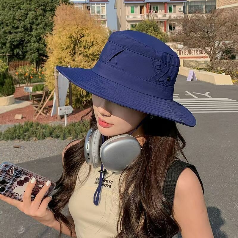 Мужская солнечная шляпа для улицы, летняя защита от солнца, повседневная корейская стильная рыбацкая , походов и рыбалки