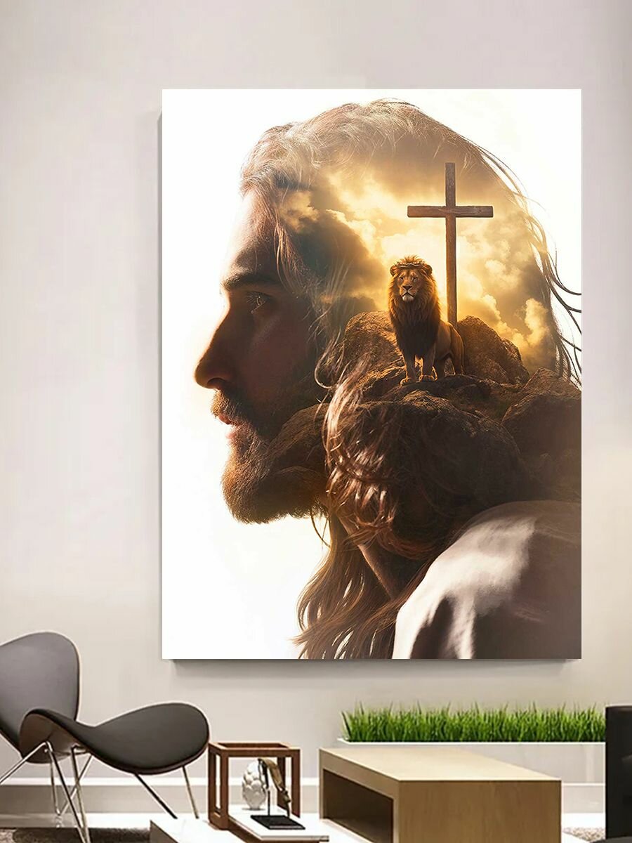 Иисус Христос картина, картины с изображением святых, 40х60 см.