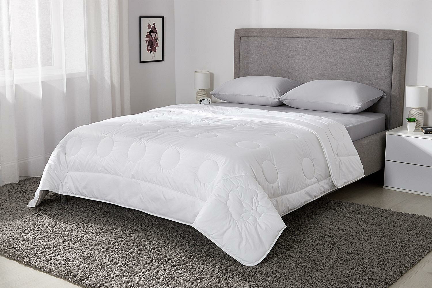 Одеяло евро DELUNA Bio cotone, 200х220 см, стеганое, всесезон, белое