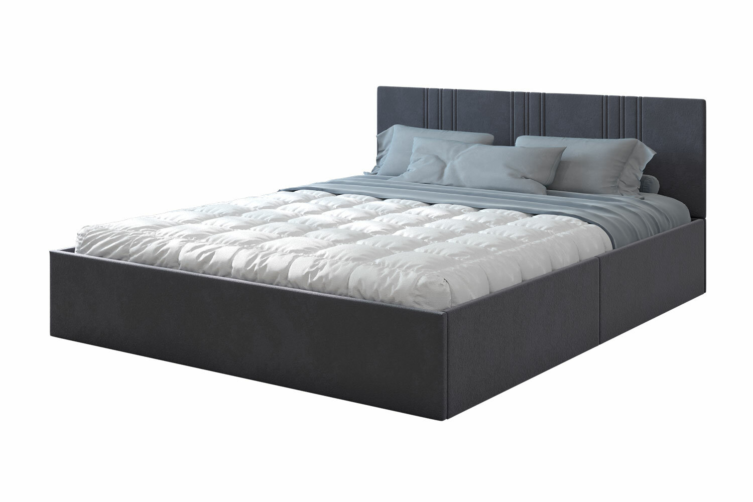 Кровать односпальная Роуз, 90х200 см, основание в комплекте, цвет графитовый