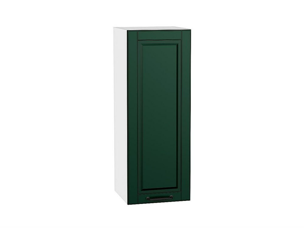 VVT Кухонный Шкаф верхний с 1-ой дверцей Дублин Белый, Special Green, 920, 350, каркас ЛДСП Белый, фасад МДФ Special Green, 920*350*318