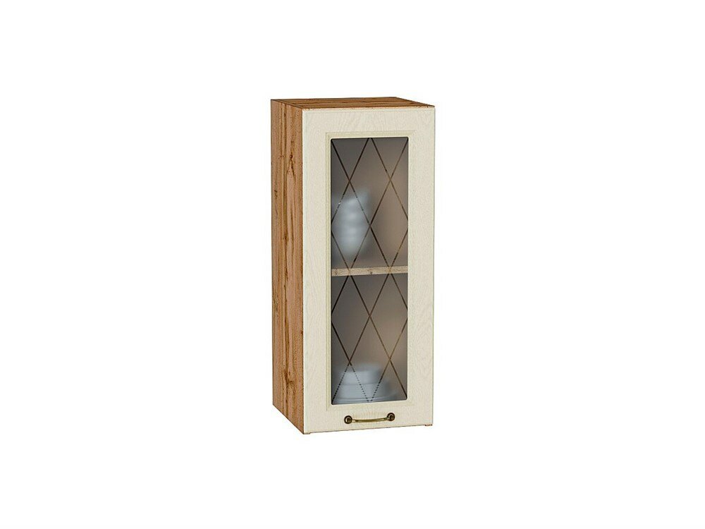 VVT Шкаф верхний с 1-ой остекленной дверцей Ницца Дуб Вотан, Дуб крем, 720, 300