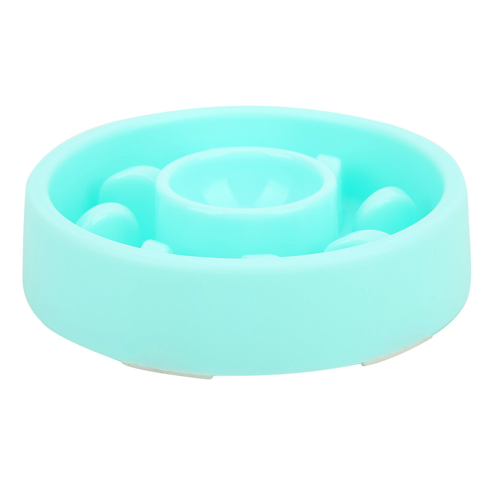 Изысканная пластиковая миска для медленного кормления собак и кошек с нескользящим дном, предотвращающая удушье (изумрудно-зеленая).