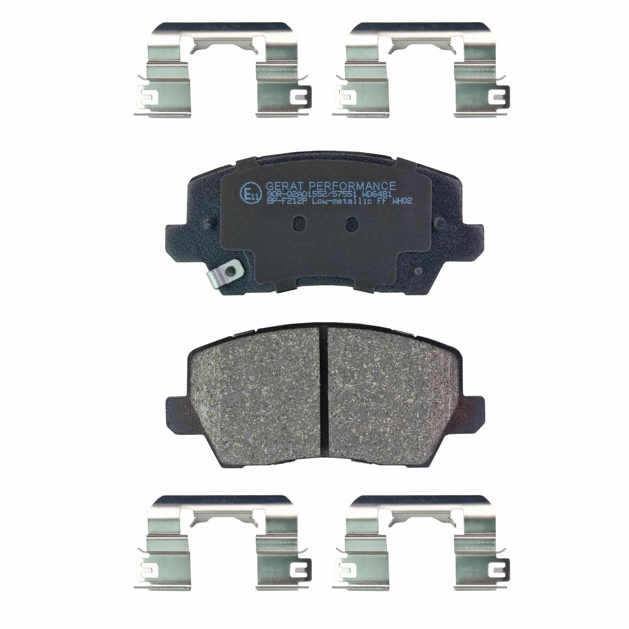 Тормозные колодки Gerat BP-F212P (передние) Low-metallic